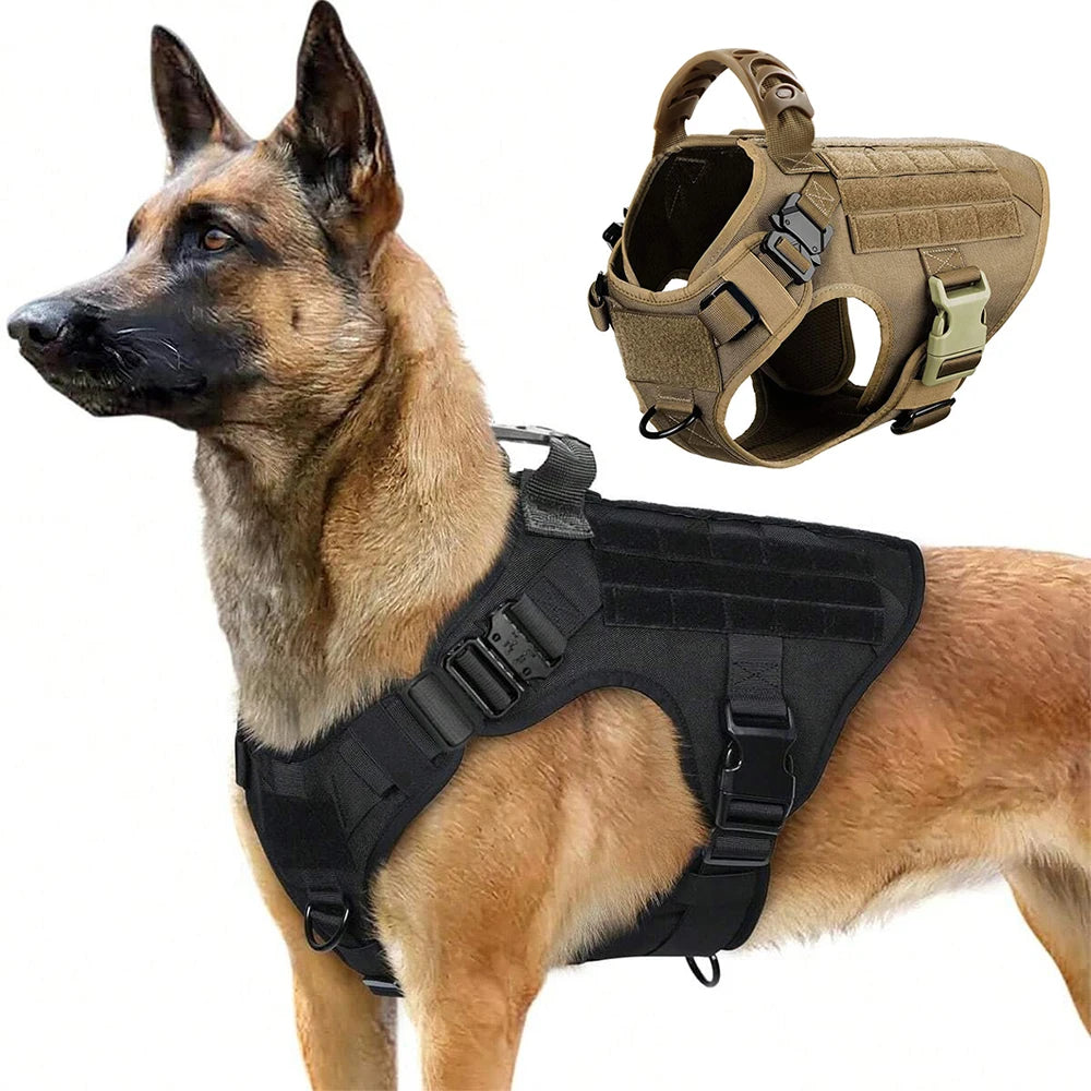 Military Large Dog Harness Pet German Shepherd Malinois Training Vest ...